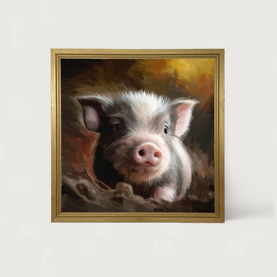 Baby Pig [framed Print]- Barnyard Wall Art, Farm Nursery Decor ...
