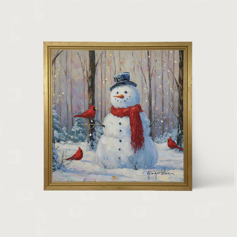 Snowman With Cardinals: [framed Print] Christmas Cardinals | A Reminder ...