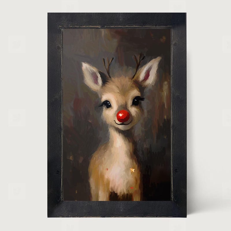 Reindeer Painting - Etsy