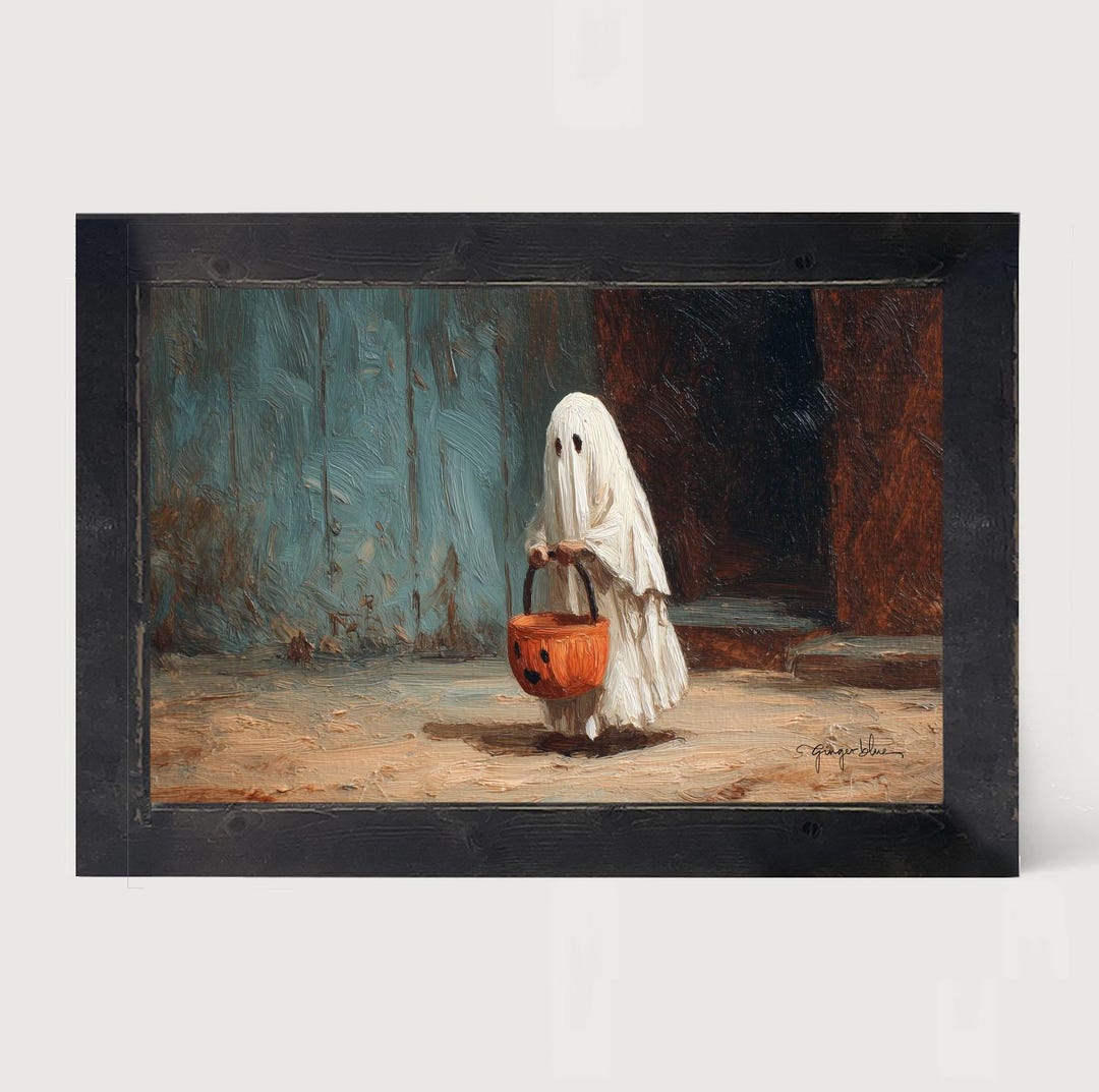 Ghostly Trick or Treater: [framed Print] Perfect for Adding a Touch of ...