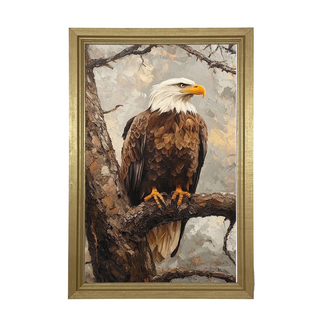 Perched Eagle Vertical: [framed Print] Capture the Majestic Beauty of ...