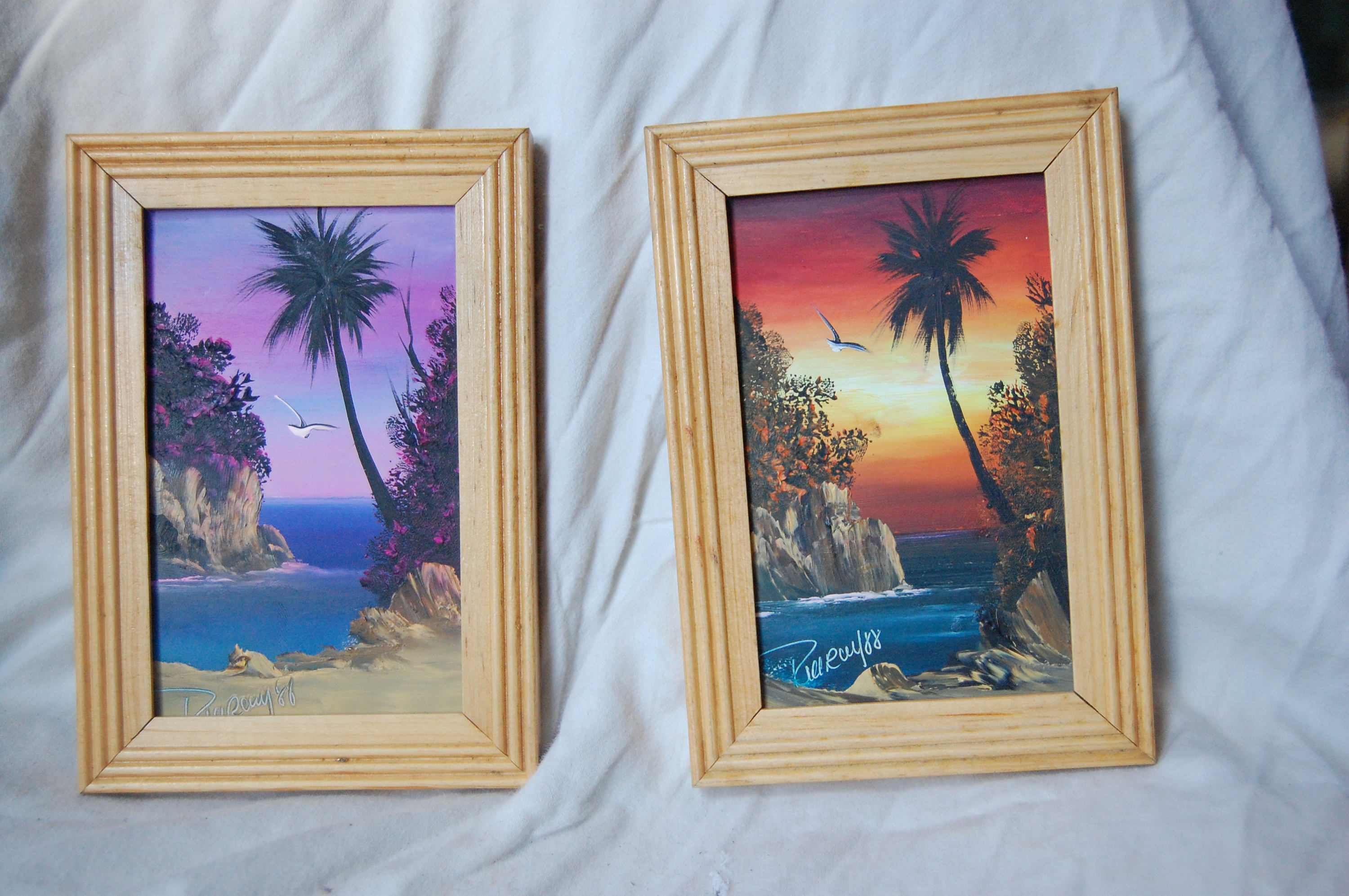 Painting Art & Collectibles Ruben Garay Miniature Oil Paintings Pair ...