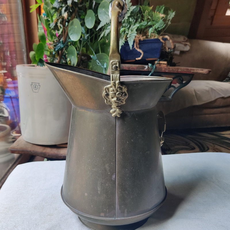Brass Coal Scuttle Vintage - Etsy