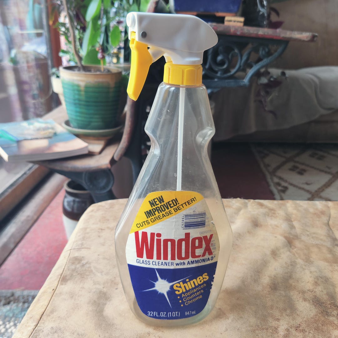 1979 Windex Spray Bottle Plastic Paper Label Empty 32 Oz. Prop 70s ...