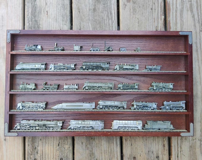 Franklin Mint Pewter Train Set W/ Wood Display World's 27 Greatest ...