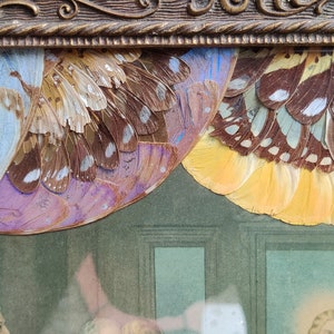 Vintage Last Supper Framed Real Butterfly Wings Border Gold Ornate ...