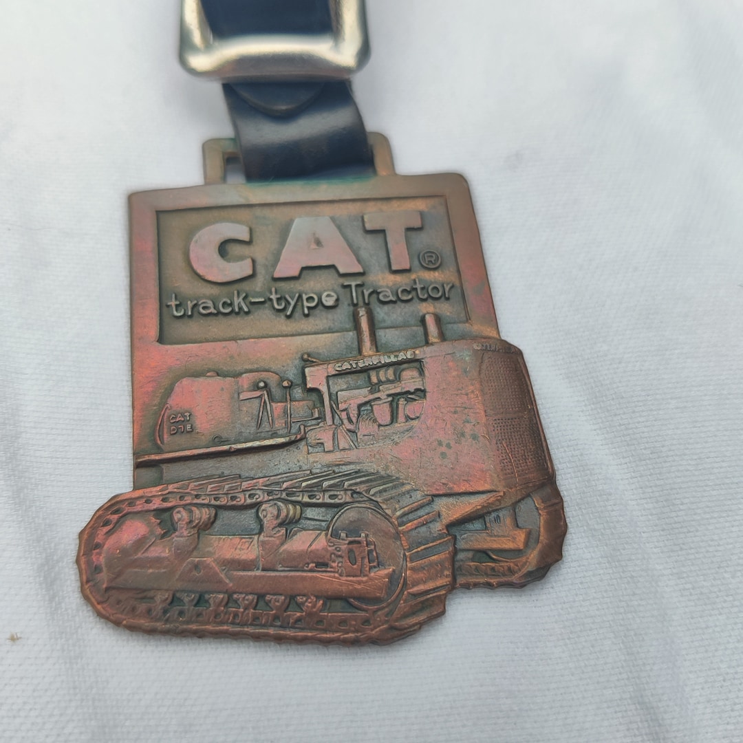 1970 CAT 45th Anniversary Brass Badge Key Holder Advertisement Track ...