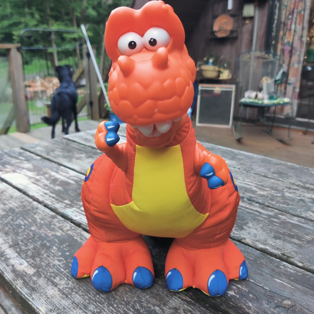 Vintage Fisher Price Dino Roar 1999 Dinosaur Tyrannosaurus Rex Plush 12 ...