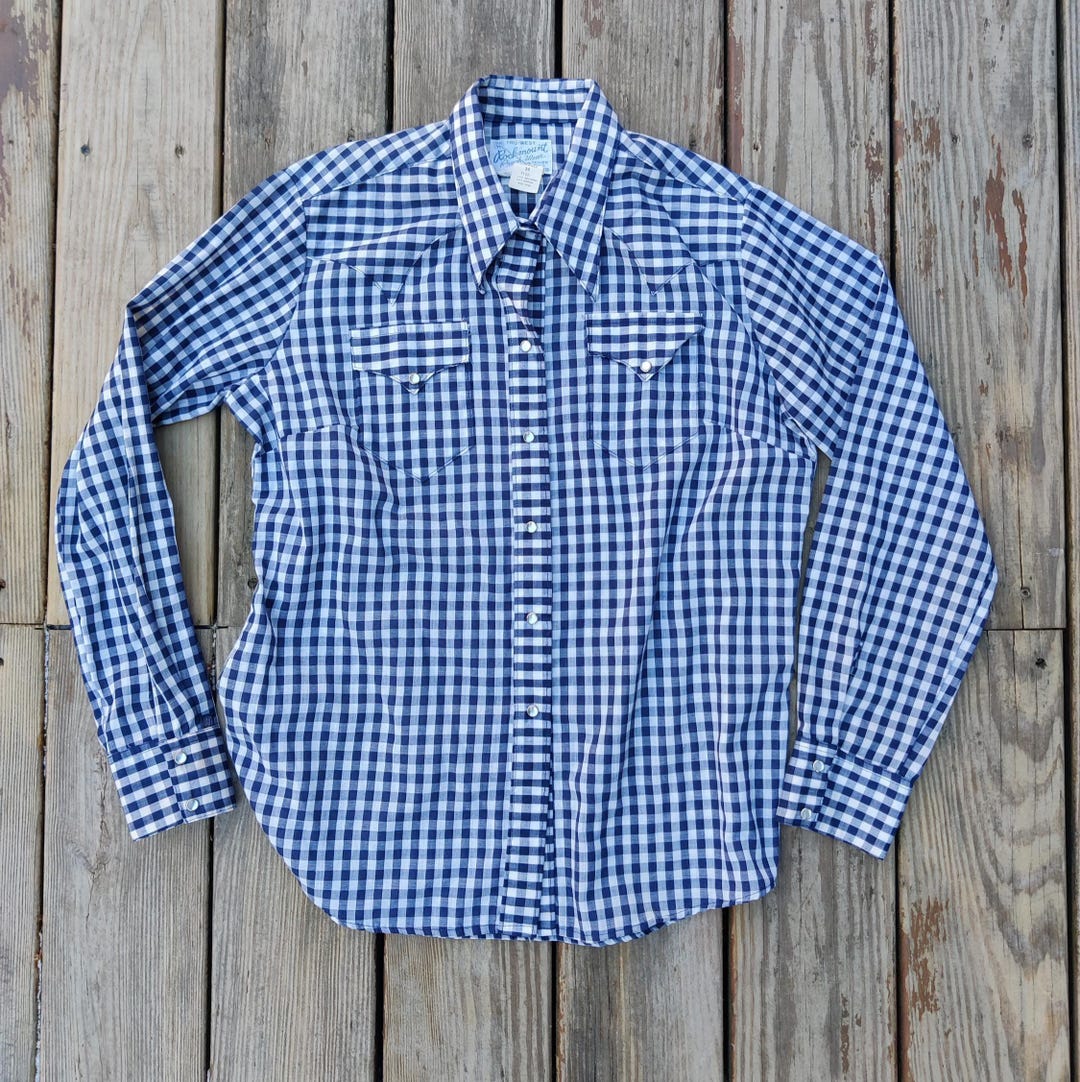 60s 70s Pearl Snap Western Button up 38 Tru-west Rockmount Ranch ...