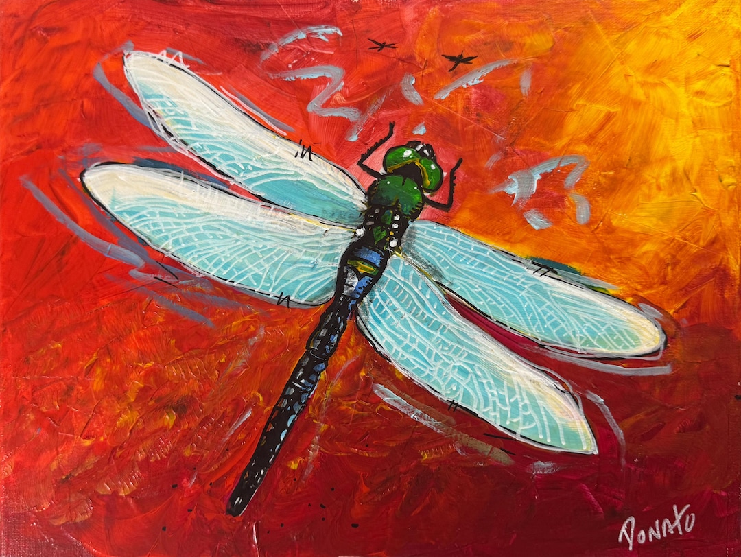 The Uncommon Mr. Common Green Darner Dragonfly, Original Acrylic ...
