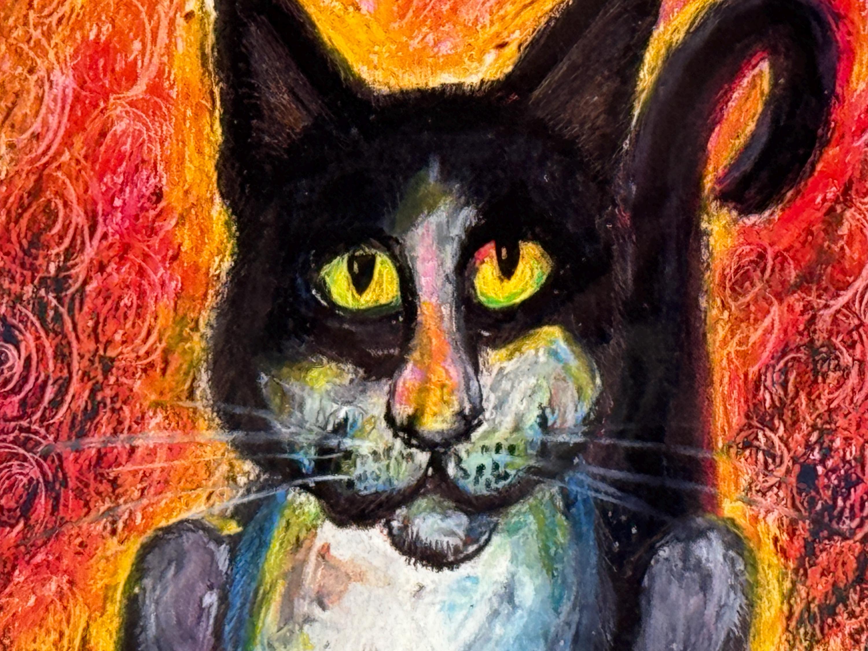 Black and White Cat, by Artist John Donato - Etsy
