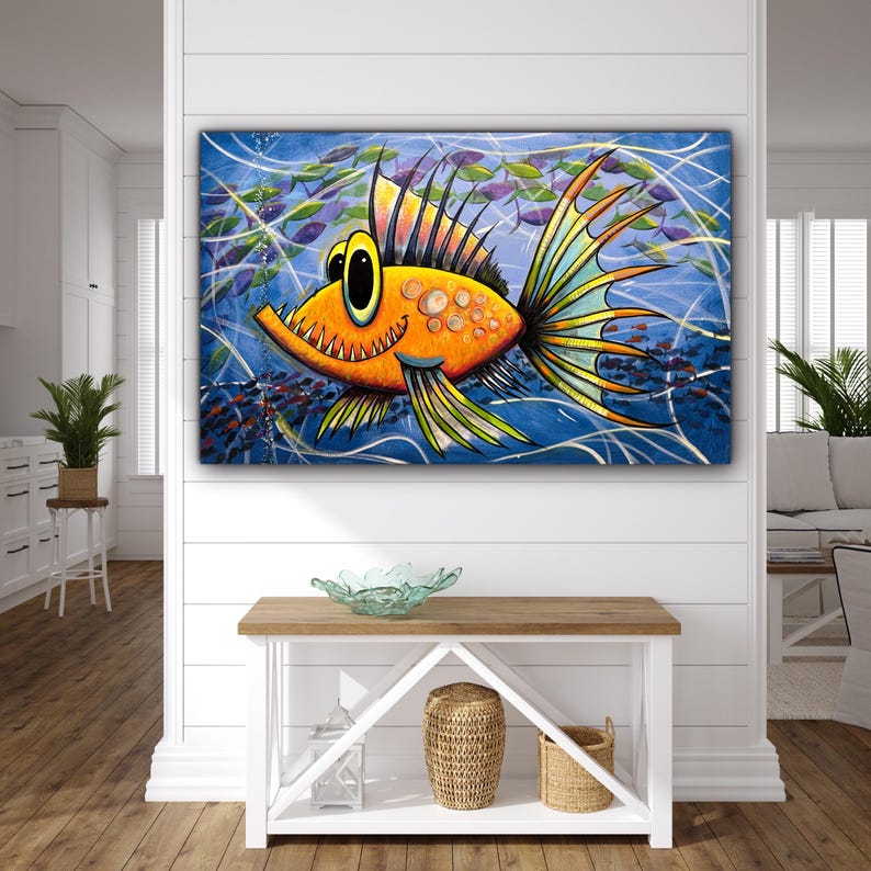Big Fish Story, Original Acrylic Painting by John Donato, 30 X 48 ...
