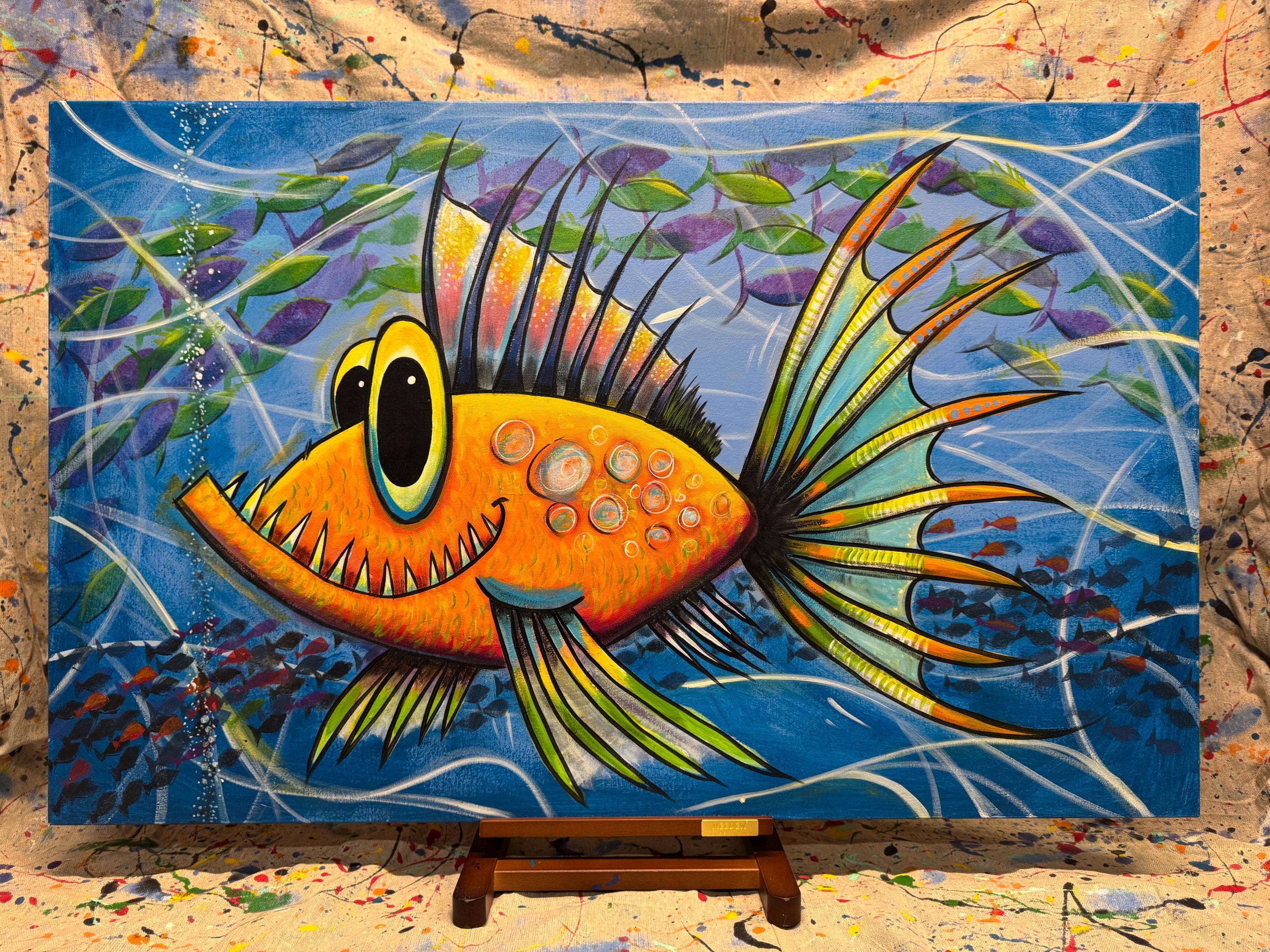Big Fish Story, Original Acrylic Painting by John Donato, 30 X 48 ...