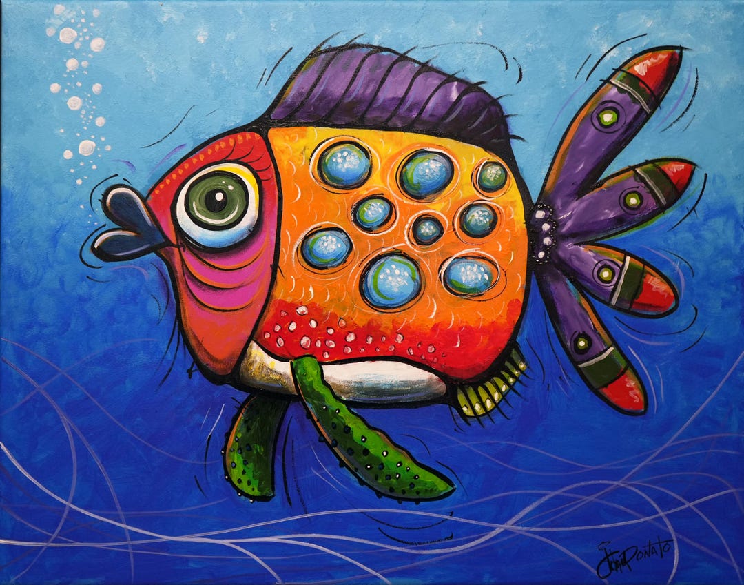 Bubbles the Fish, by Artist John Donato - Etsy
