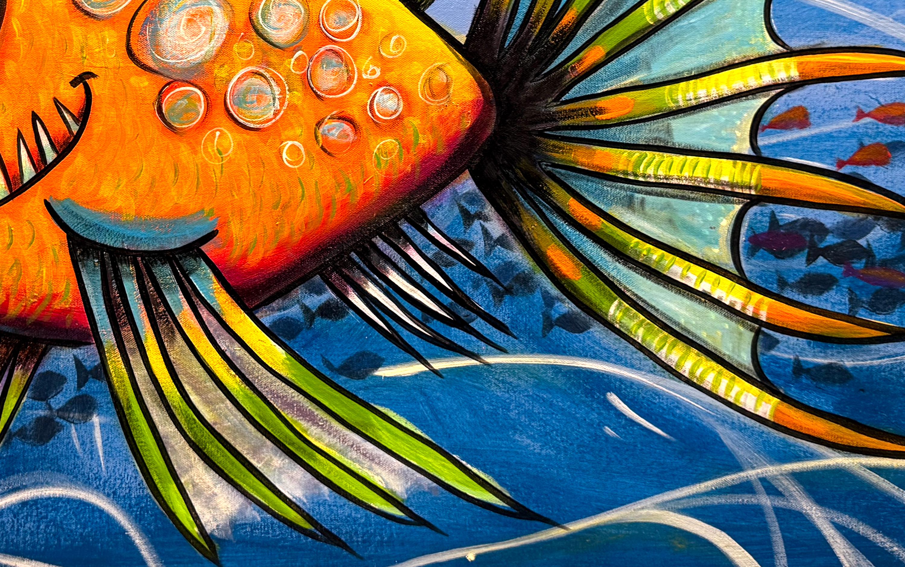 Big Fish Story, Original Acrylic Painting by John Donato, 30 X 48 ...