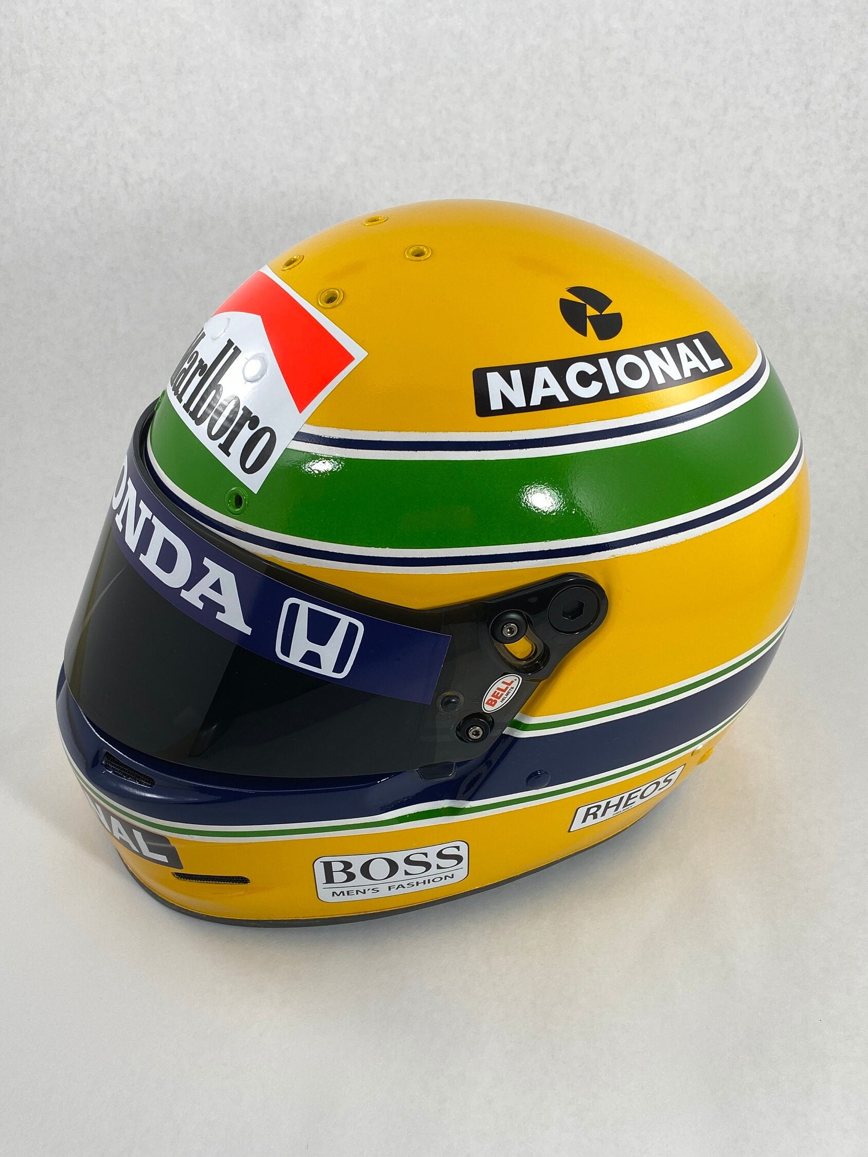 F1 Custom Painted Senna Tribute Helmet formula 1 Red Bull - Etsy