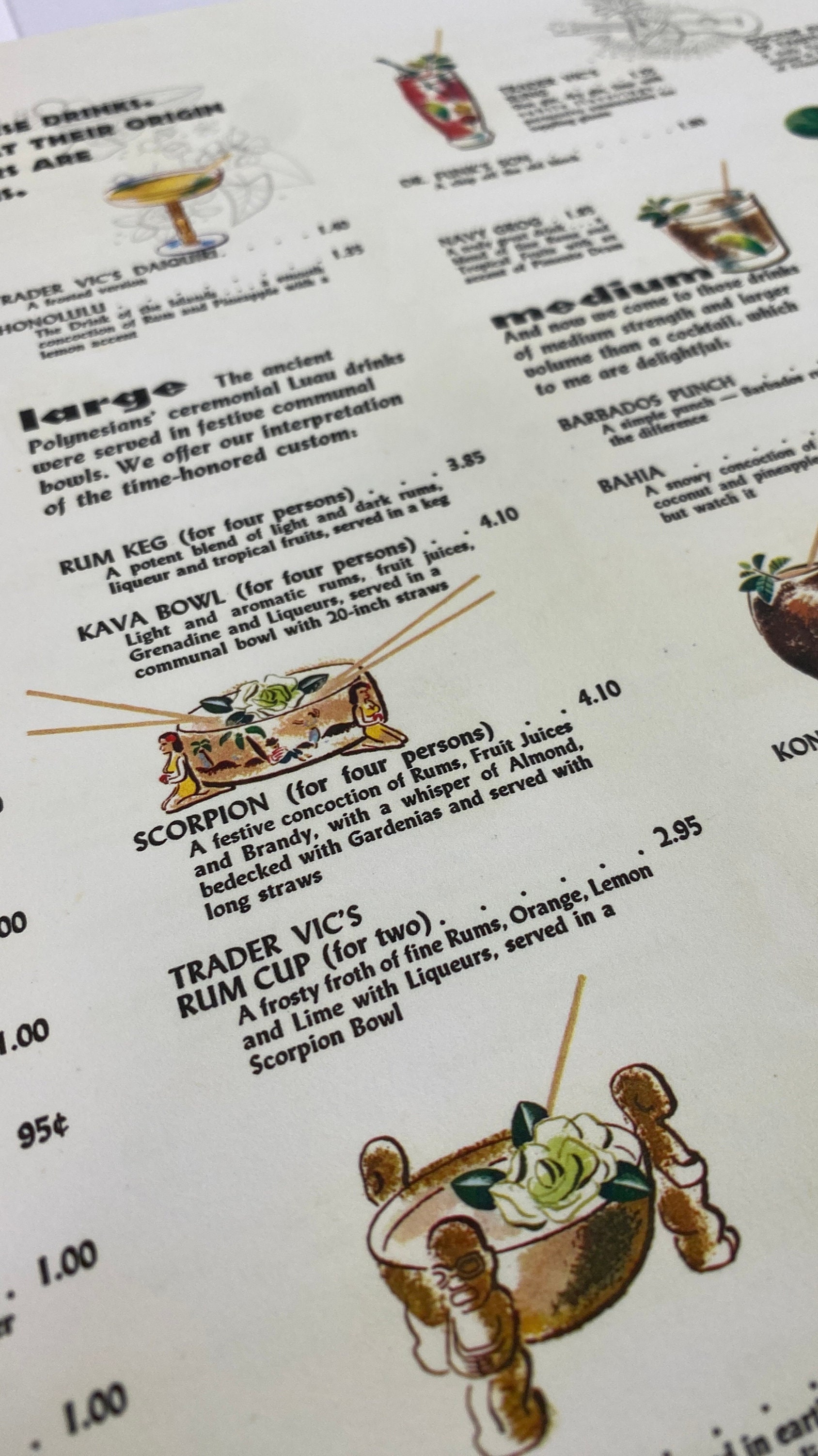 Two 1956 Trader Vic’s Cocktail Menu Prints. One Print of the Cover and ...