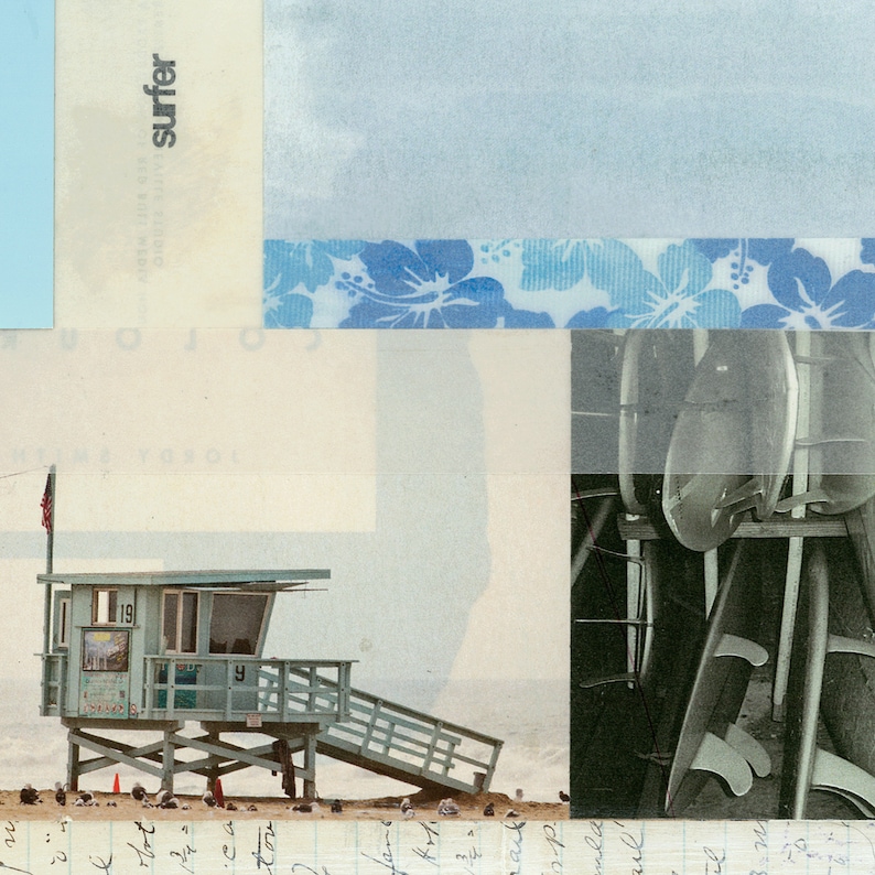Skateboard, "surf Collage 272", Original Surf Collage Reproduction ...
