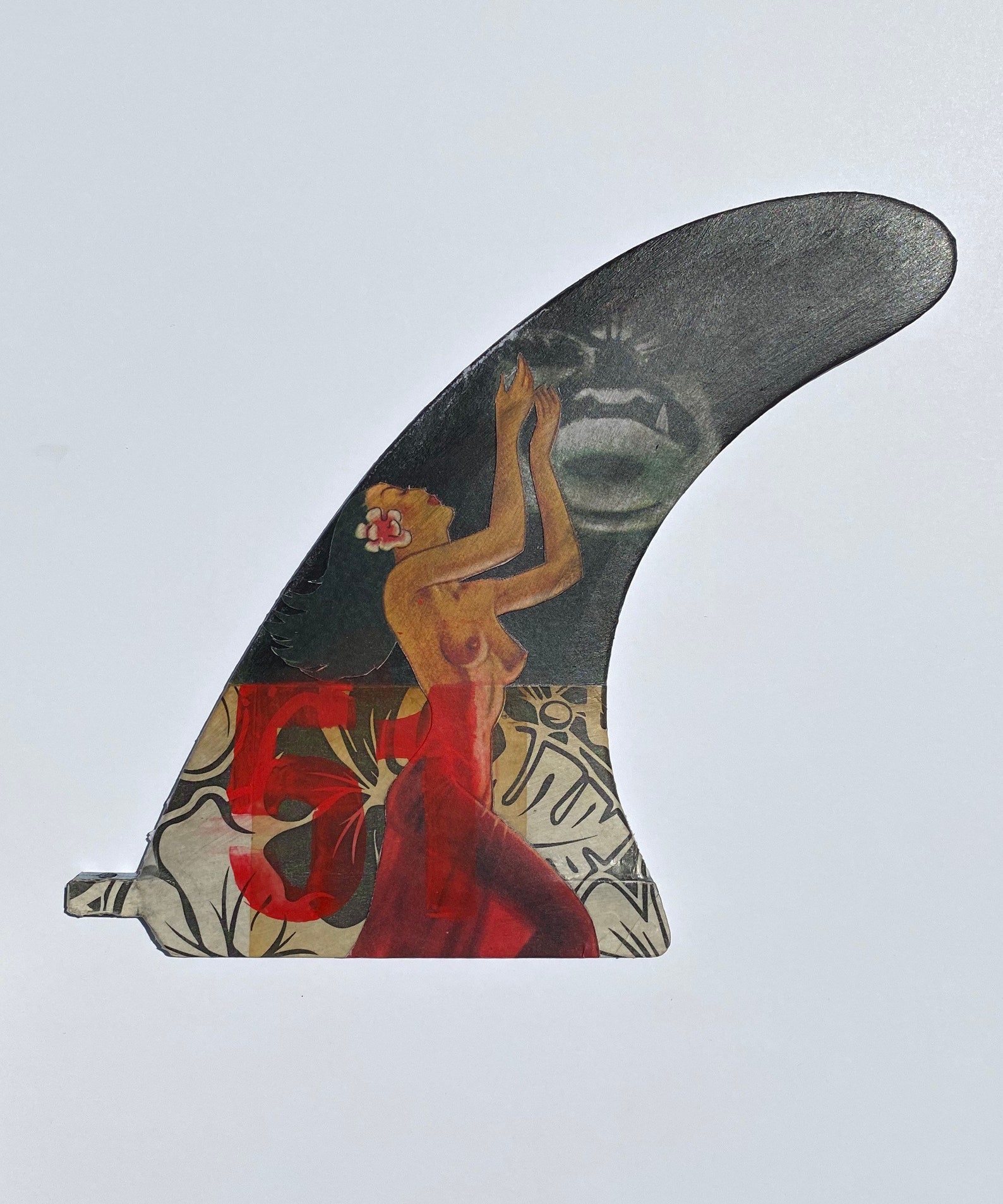 Surf Art Surfboard Fin Collage the Gods 8inch | Etsy