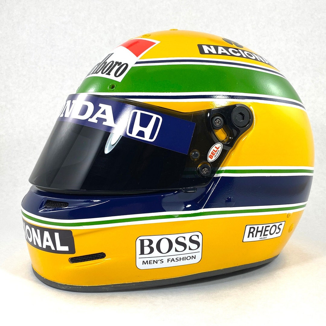 F1 Custom Painted Senna Tribute Helmet, (formula 1, Red Bull ...