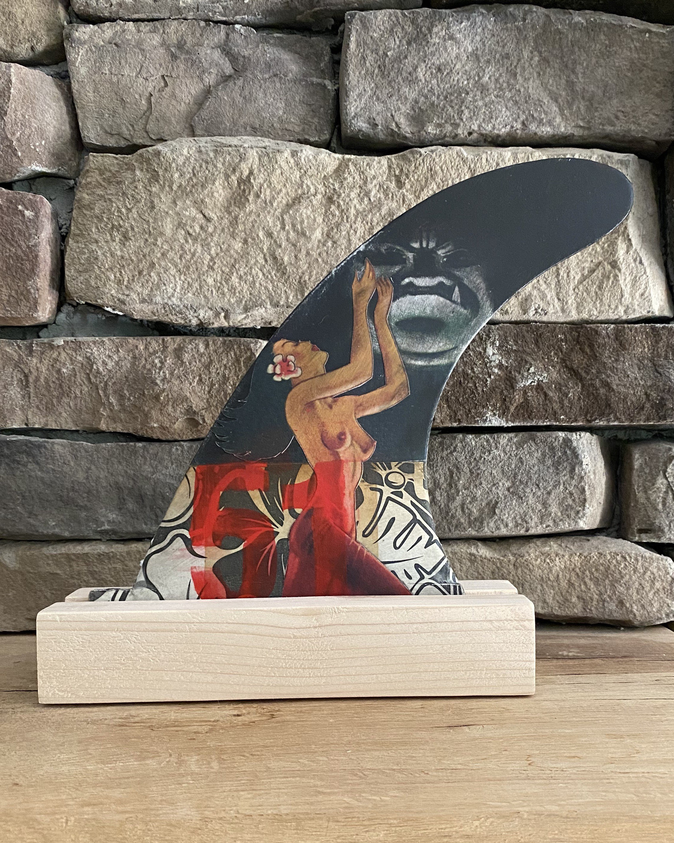 Surf Art Surfboard Fin Collage the Gods 8inch - Etsy