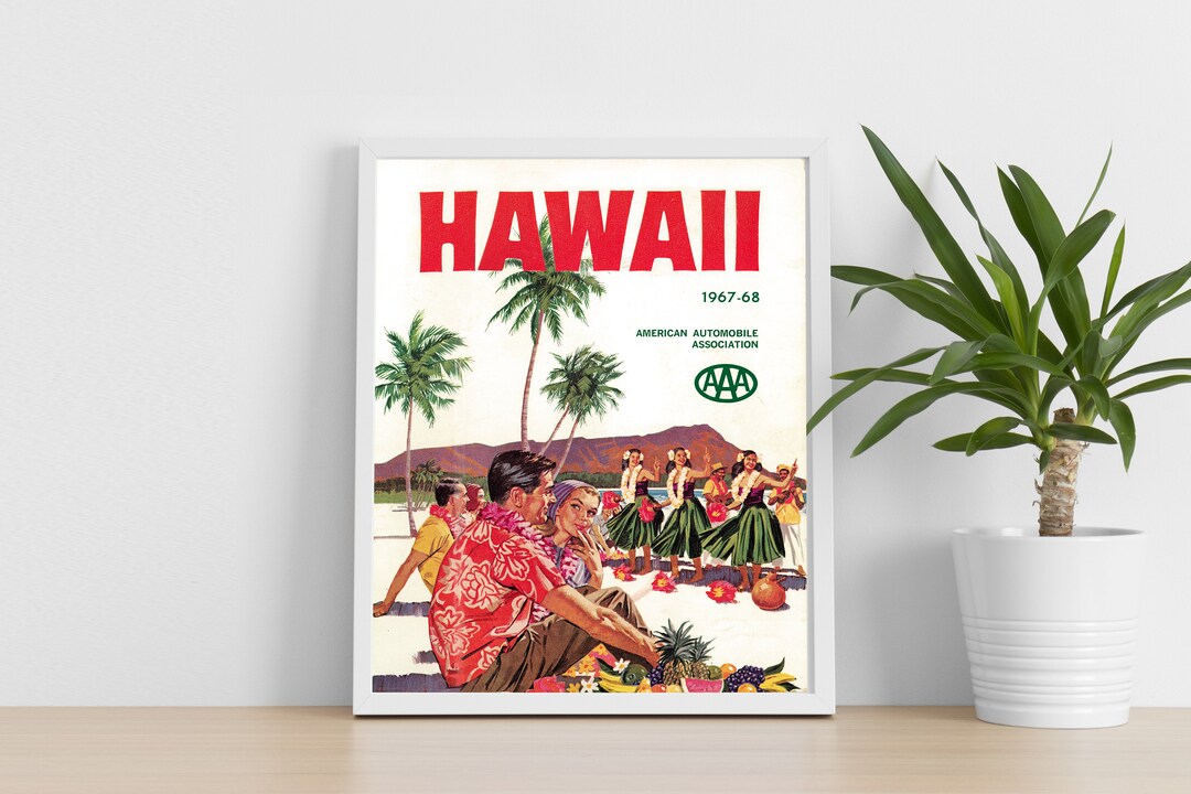 1967 AAA Hawai'i Travel Guide Cover Art Giclee Print - Etsy