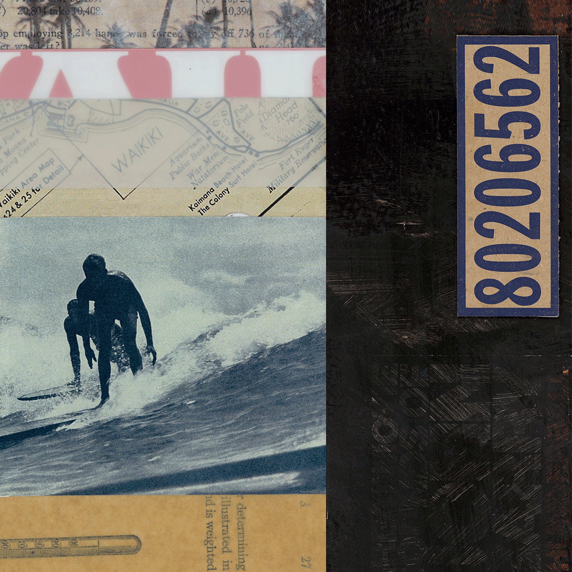 Skateboard, "session No.6", Original Surf Collage Reproduction, Hawaii ...