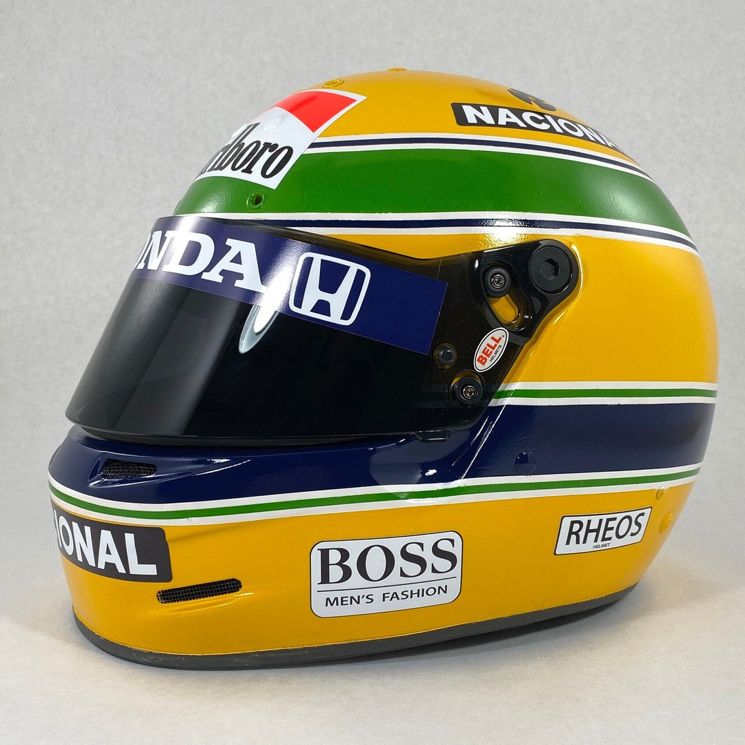 F1 Custom Painted Senna Tribute Helmet formula 1 Red Bull - Etsy