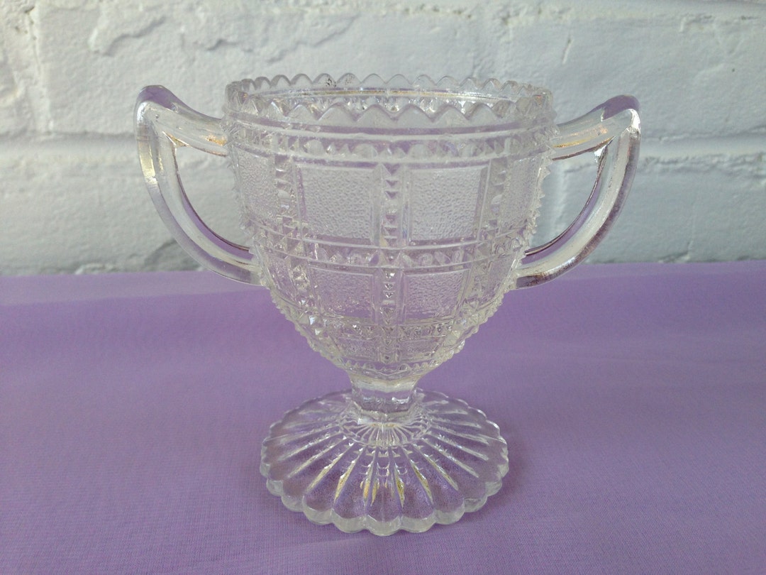 Imperial Glass Company Beaded Block Sugar Bowl - Etsy