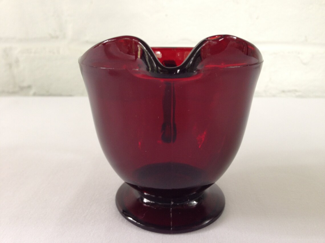 Anchor Hocking Glass Royal Ruby Footed Creamer and Sugar Set - Etsy