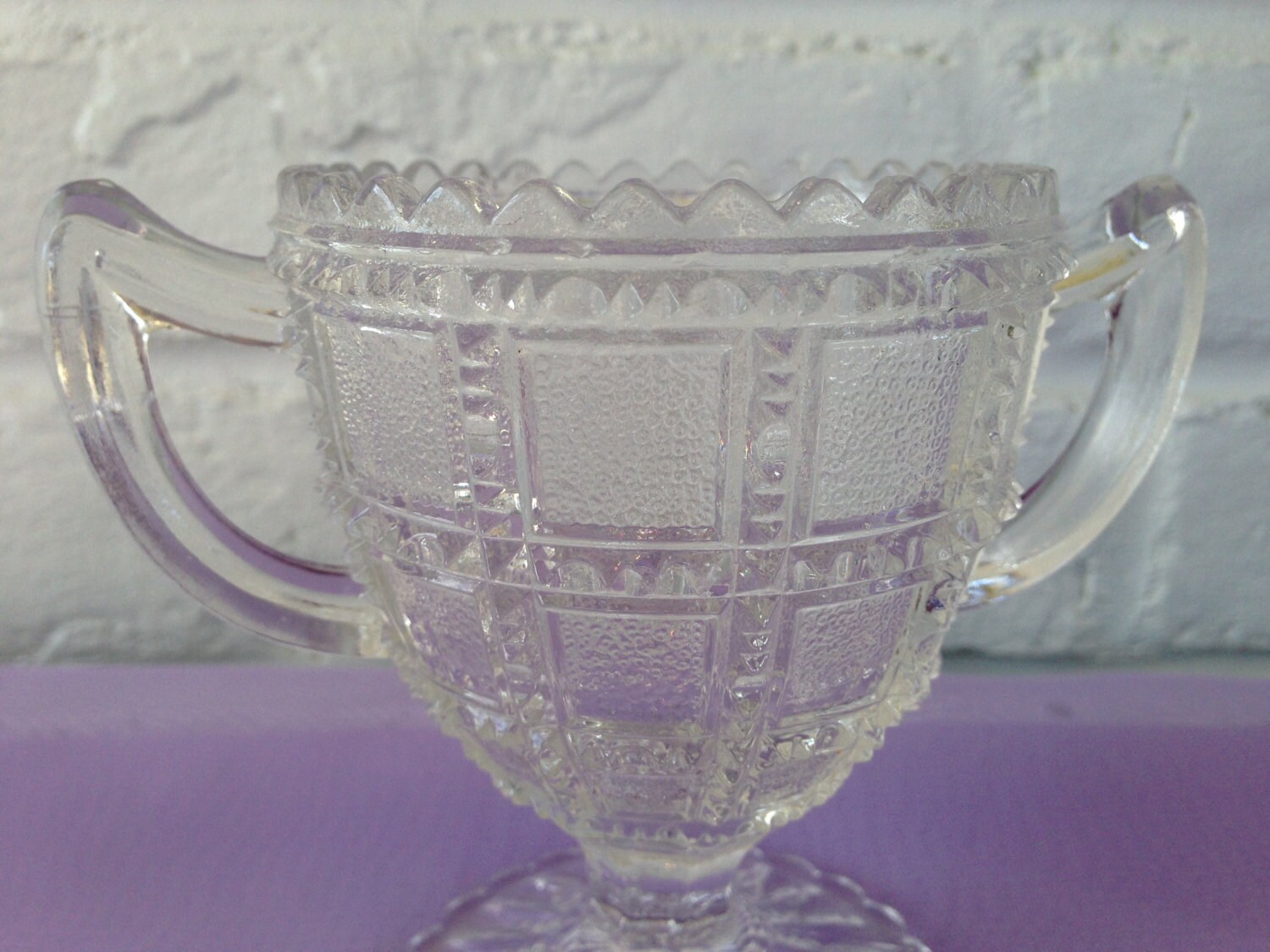 Imperial Glass Company Beaded Block Sugar Bowl - Etsy