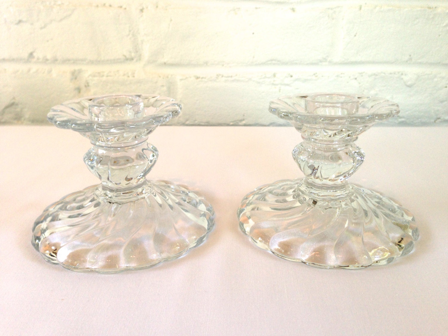 Fostoria Glass Company Colony Pattern Candle Sticks - Etsy
