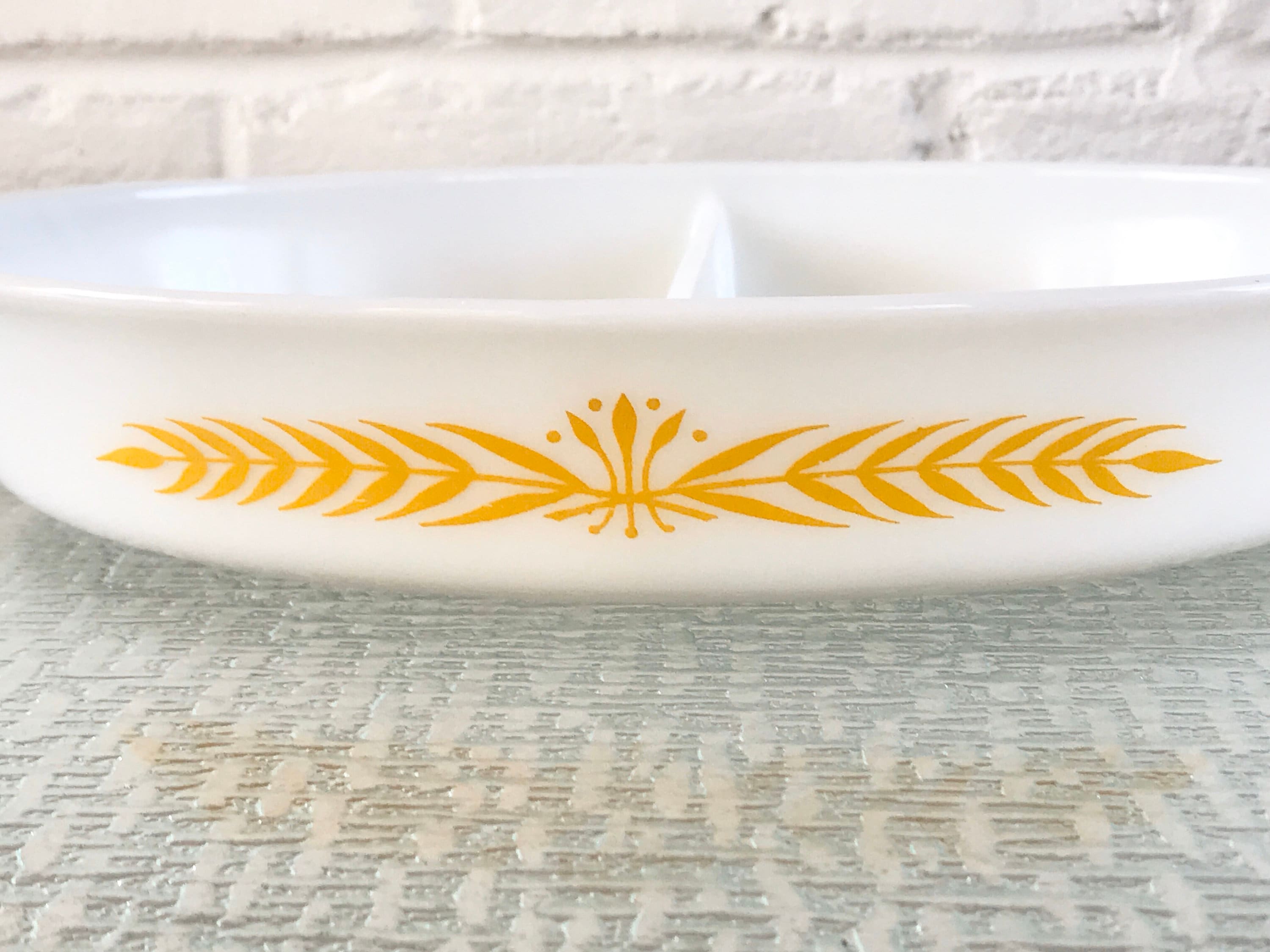 Pyrex Promotional 1960 Royal Wheat Oval Divided Dish - Etsy