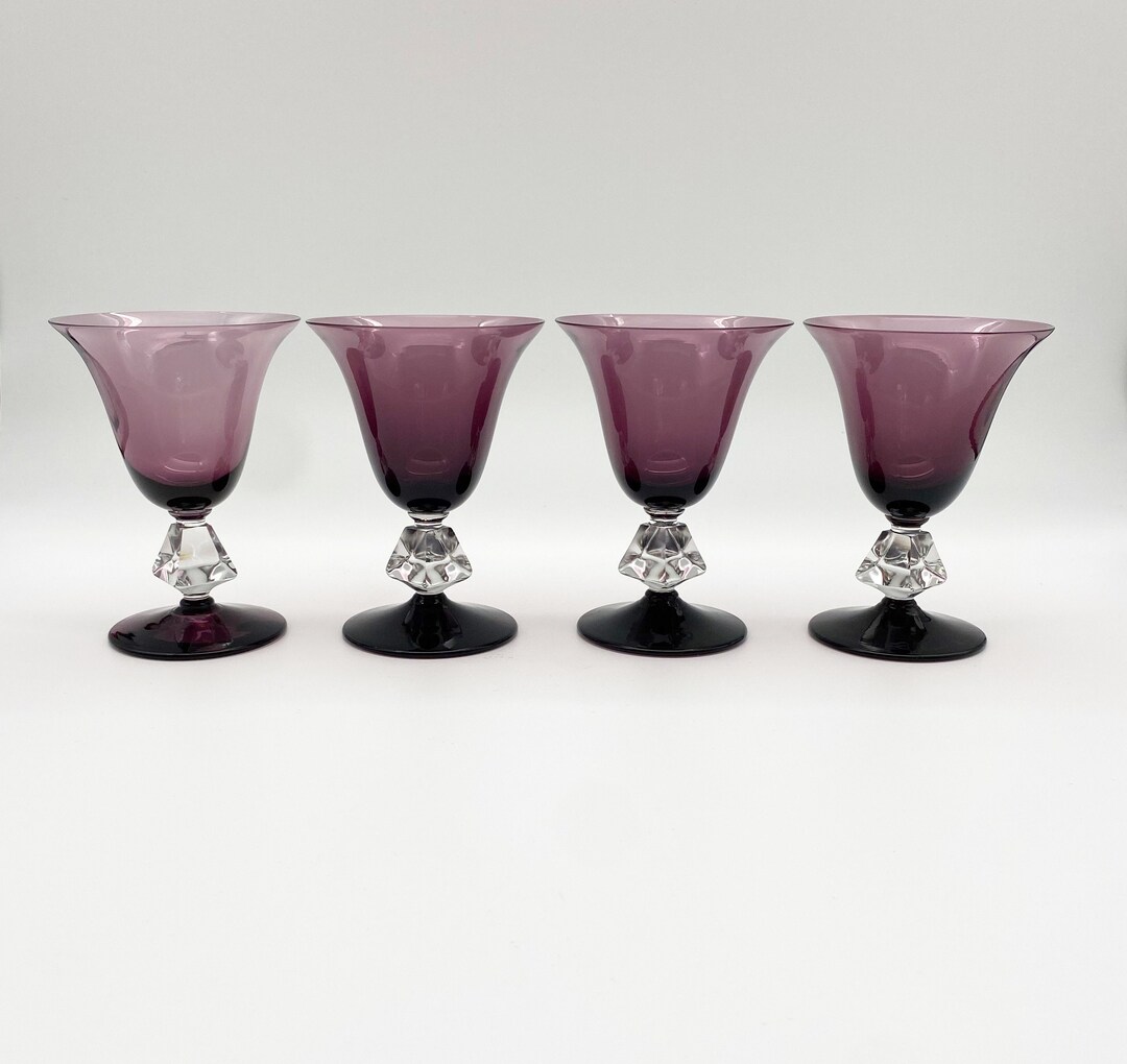 Bryce Glass Bell Shape Aquarius Pattern Amethyst/purple/plum Color Wine ...