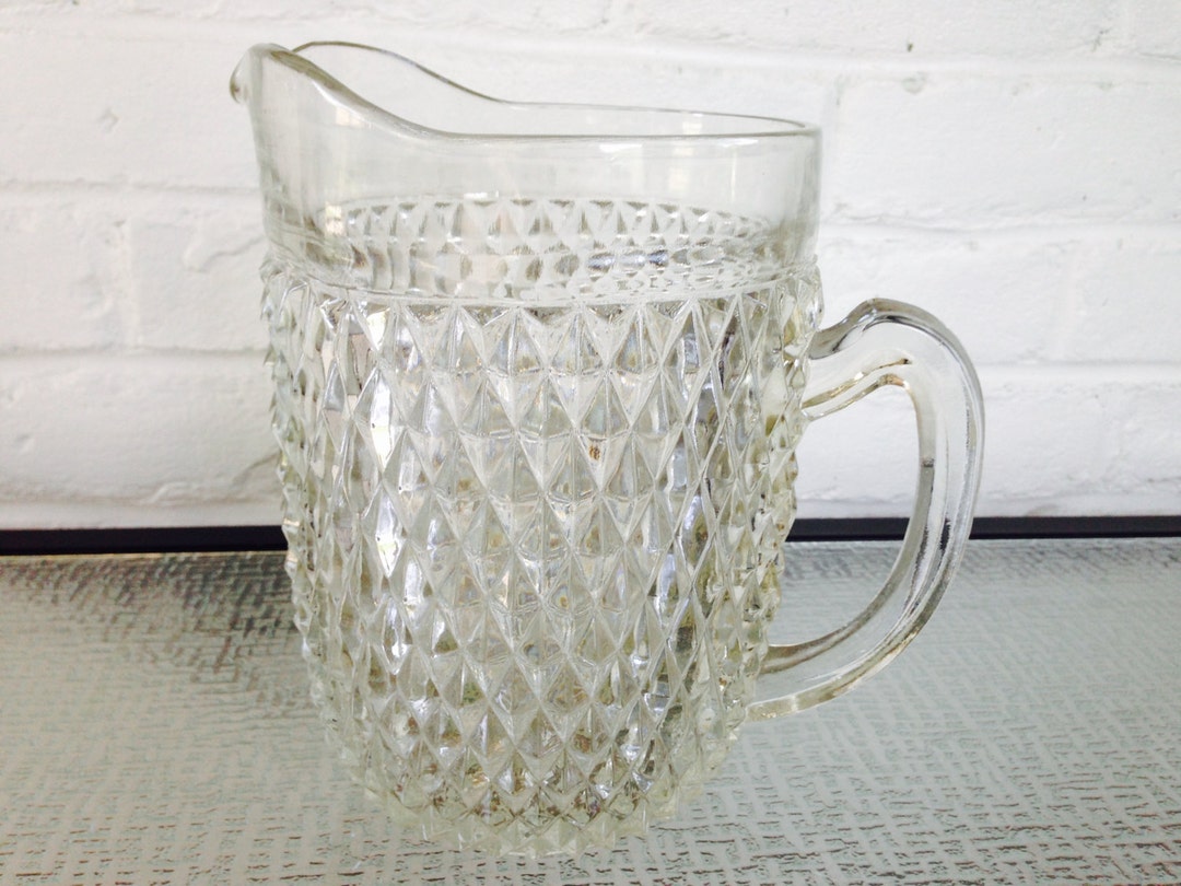 Indiana Glass Company Diamond Point Pitcher - Etsy