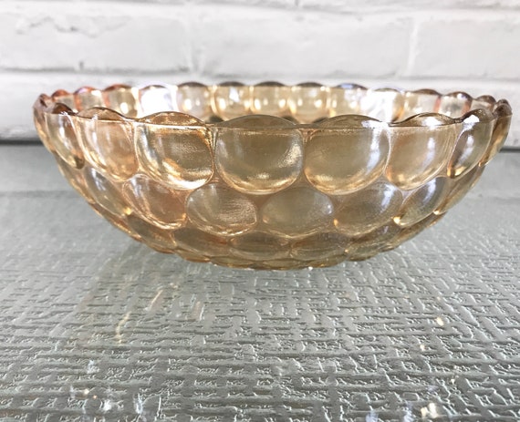 Anchor Hocking Glass Iridescent Bubble Pattern Large Berry or | Etsy