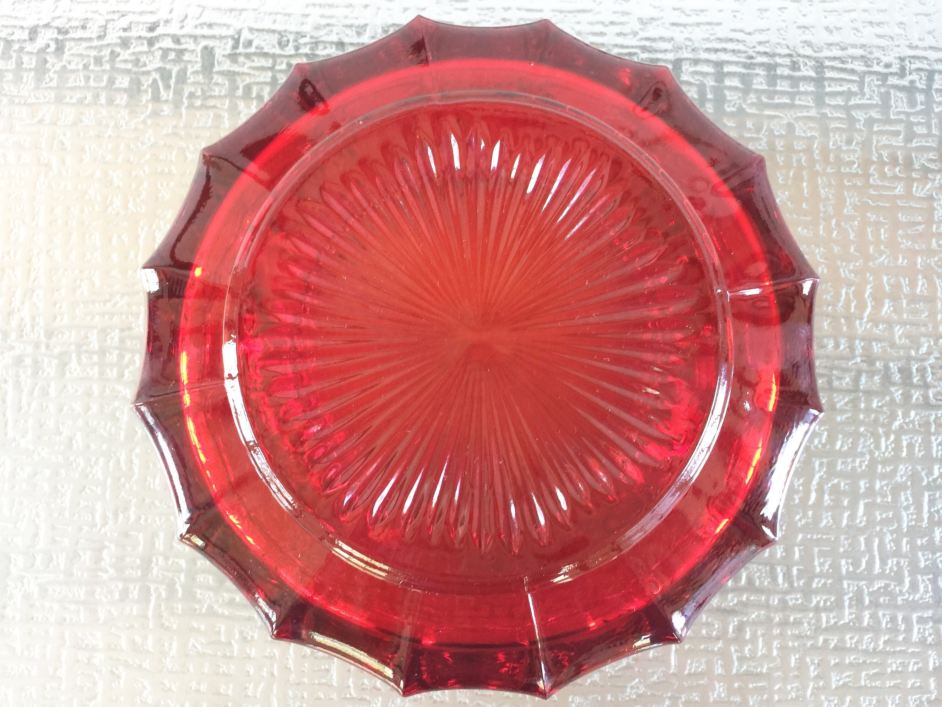 Fostoria Ruby Red Coin Pattern Glass Bowl - Etsy