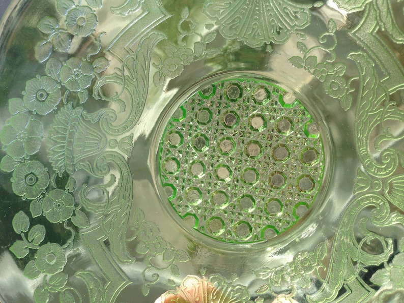 Lancaster Glass Company Debbra Uranium Glass Bowl - Etsy