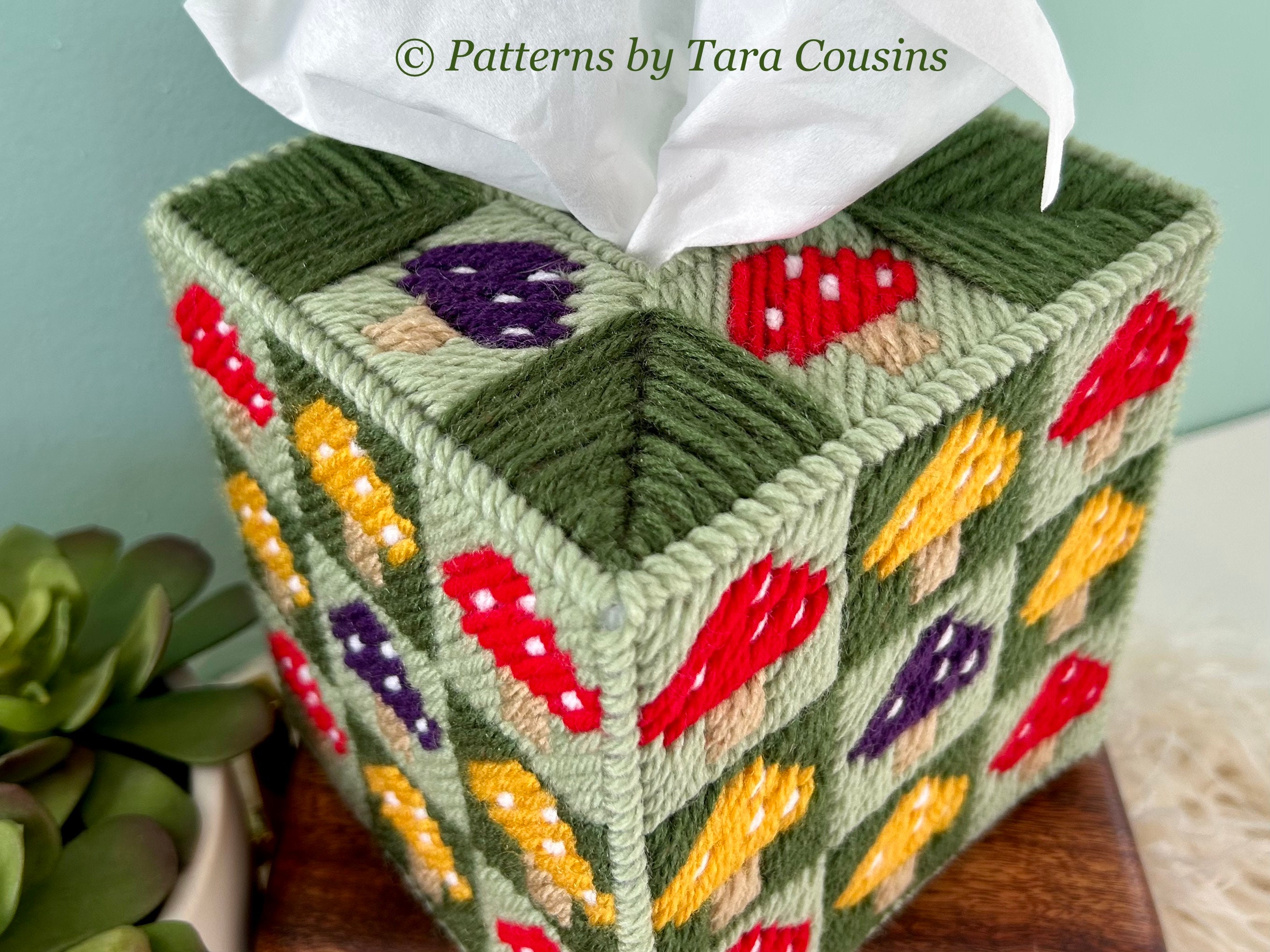 Mushroom Mania Plastic Canvas Tissue Box Pattern - Etsy