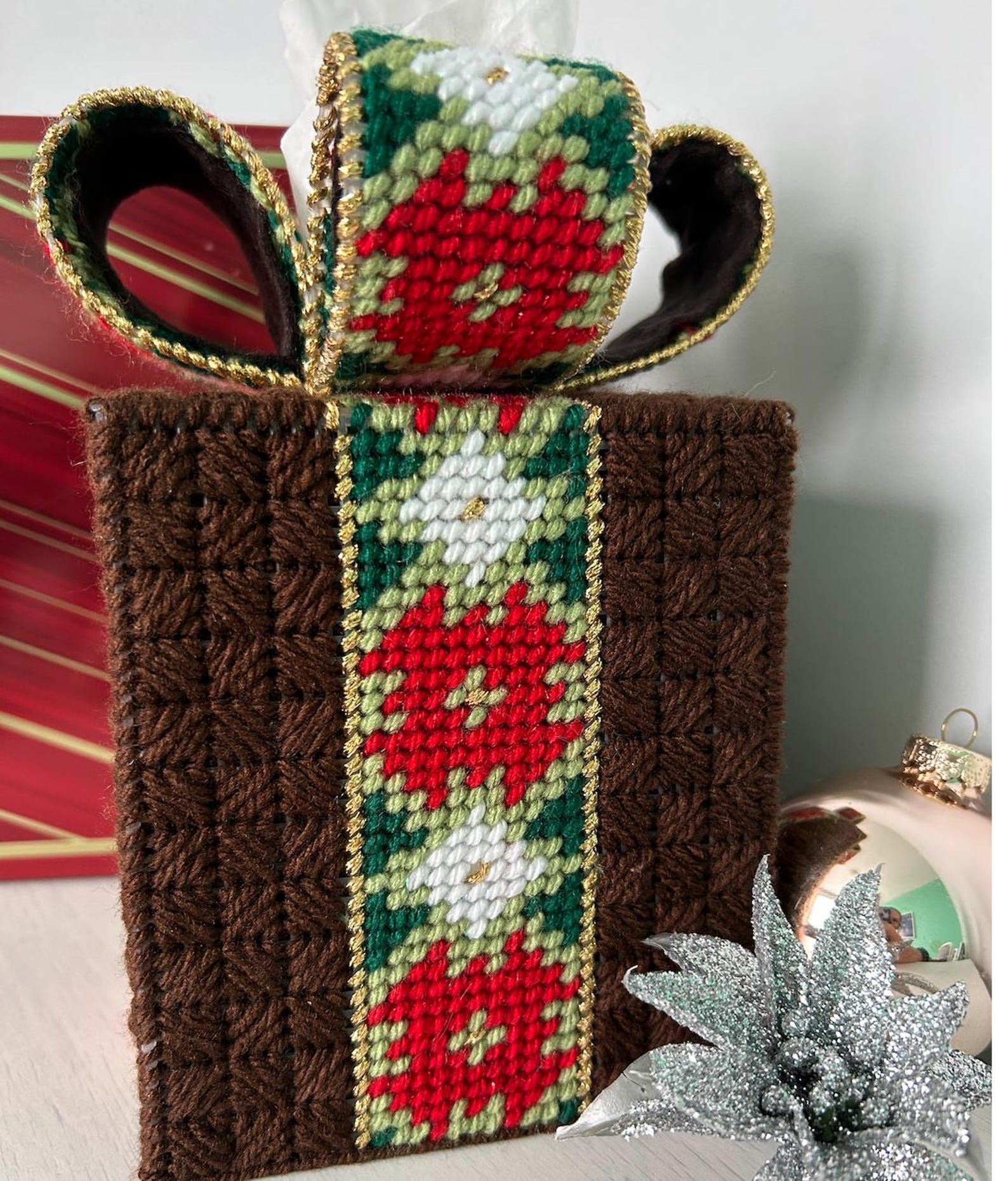 Plastic Canvas Christmas Tissue Box Cover Pattern (PDF) - Etsy