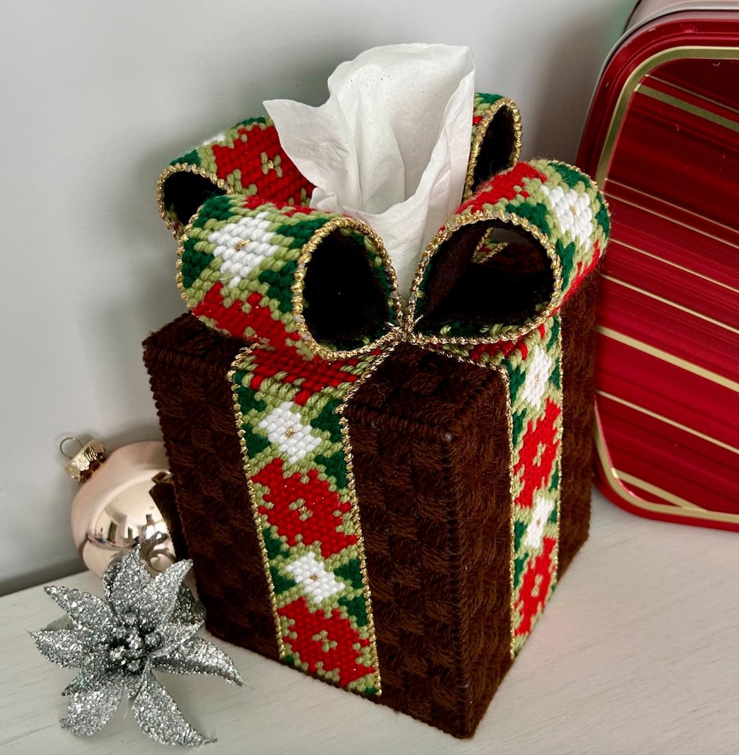 Plastic Canvas Christmas Tissue Box Cover Pattern (PDF) - Etsy