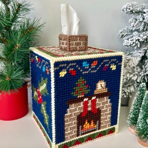 Plastic Canvas Tissue Box Pattern - Christmas at Home - Etsy