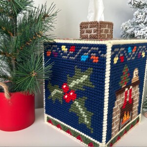 Plastic Canvas Tissue Box Pattern - Christmas at Home - Etsy