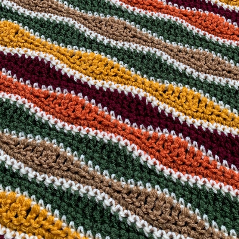 Fall Colors Crochet Blanket Pattern - Etsy