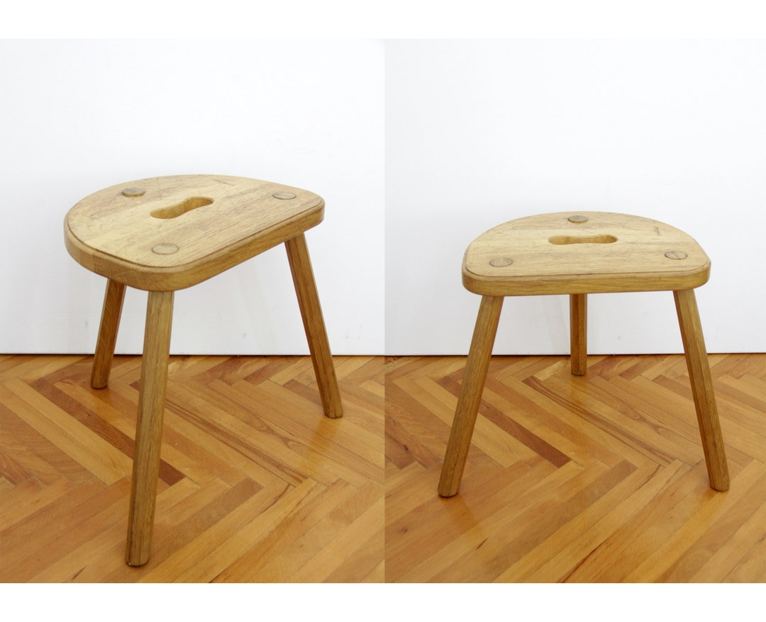 Vintage Stool // Wooden Foot Stool / Farmhouse Rustic Cabin - Etsy