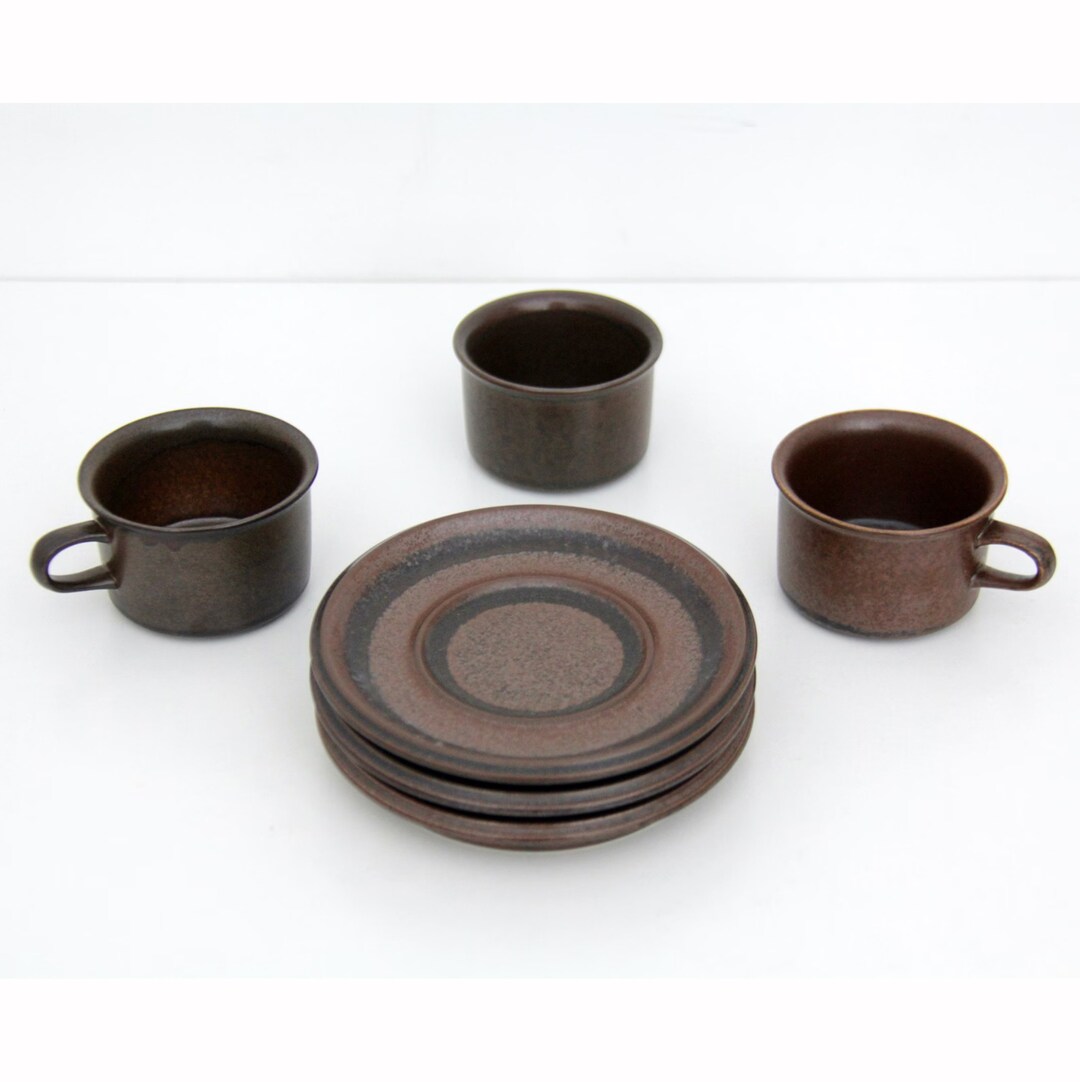 Arabia Finland Ruska Mid-century Modern Coffee/moka Cup and Saucer Set ...