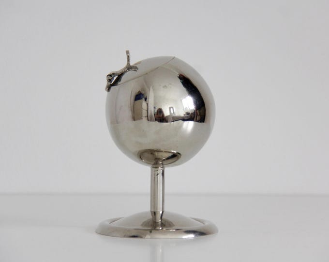 Vintage Mid Century Sphere Chrome Desk Ashtray // Space Age 60's Globe ...
