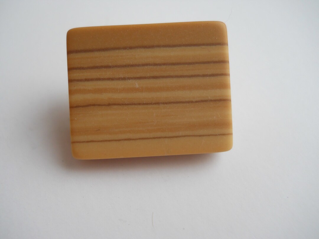 BUTTON: Large Rectangular Buttons in Two Tones of Brown, 7/8 X 1 Inch ...