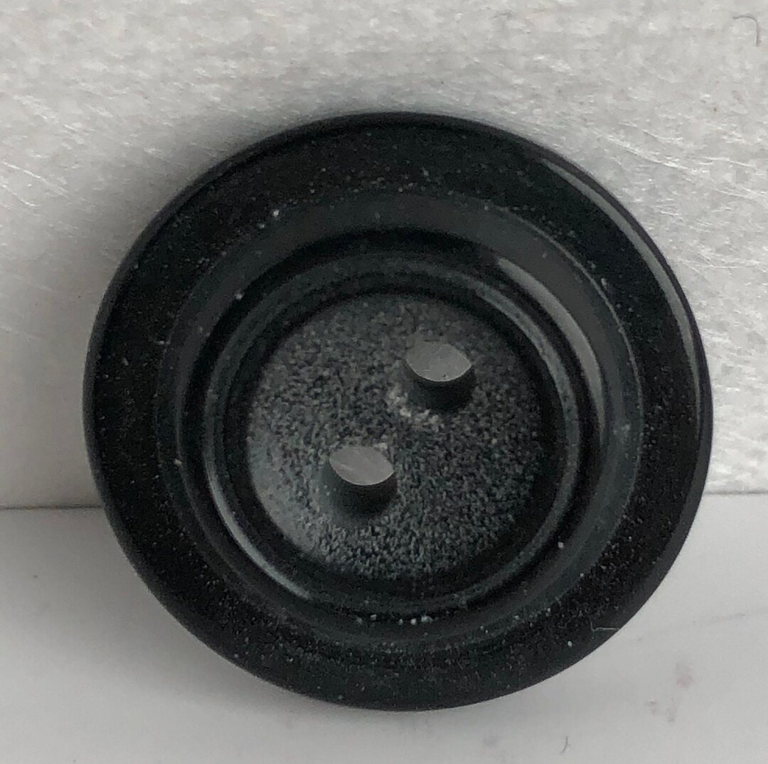 Button Sets: Vintage, Black, Ridges Edge. Two Hole, Back is Plain. 3/4 ...