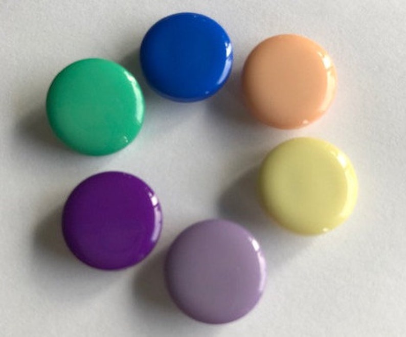 Solid Colored Buttons, 6 Colors Available, 1/2"size, Shank, Sets of 9 ...